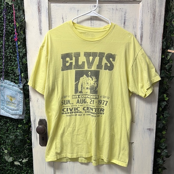 Shirts | Elvis Graphic Yellow Tshirt | Poshmark
